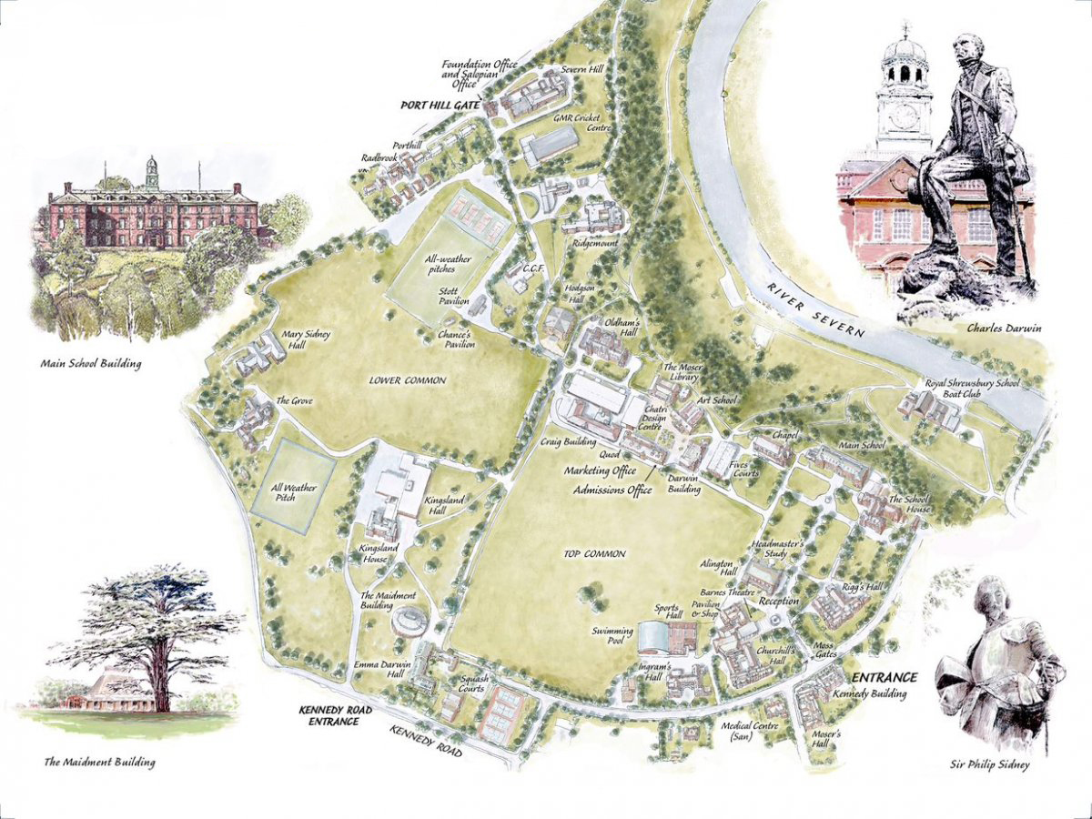 Directions & Map | Shrewsbury School