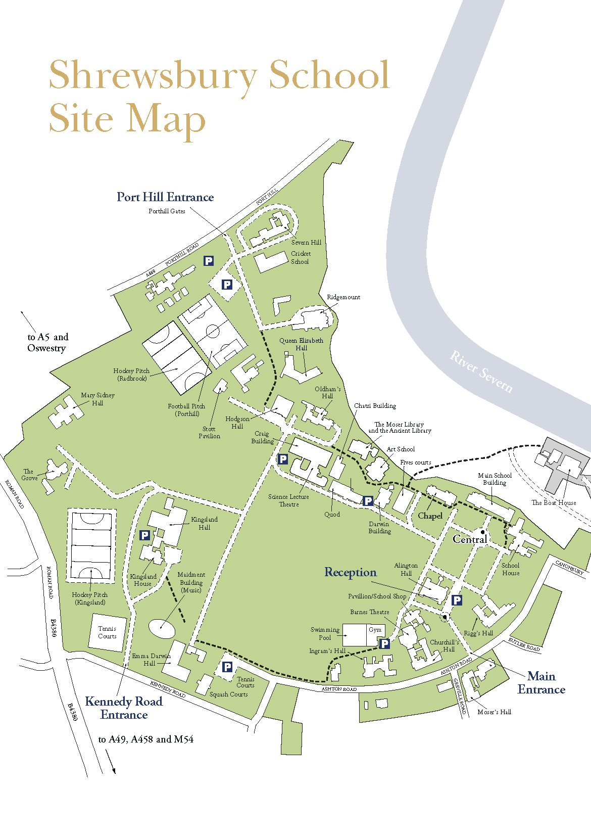 Directions & Map | Shrewsbury School